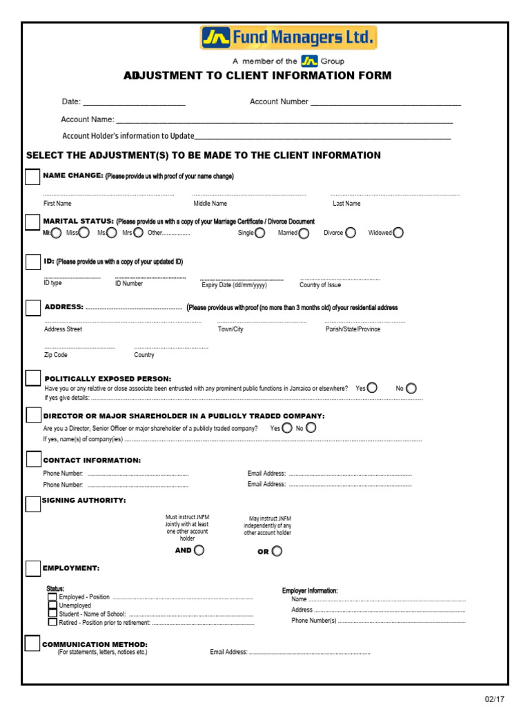 Adjustment To CIF Form 202202 | PDF