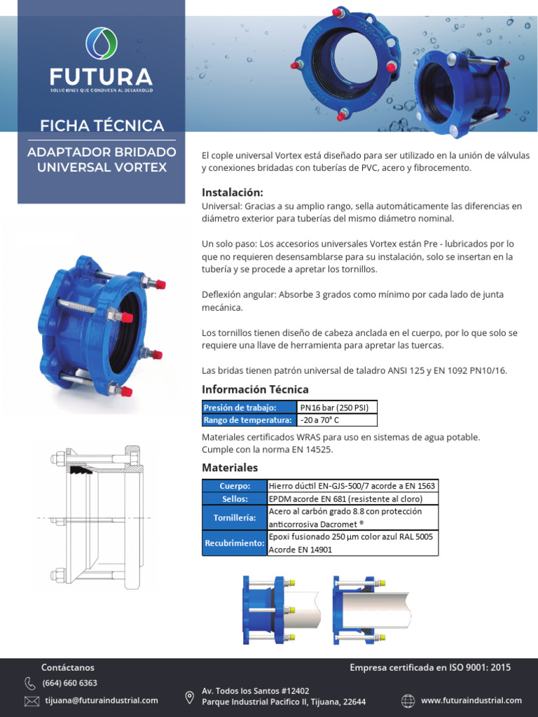 Adaptador Bridado Nueva | PDF | Tornillo | Tubería (transporte de fluidos)