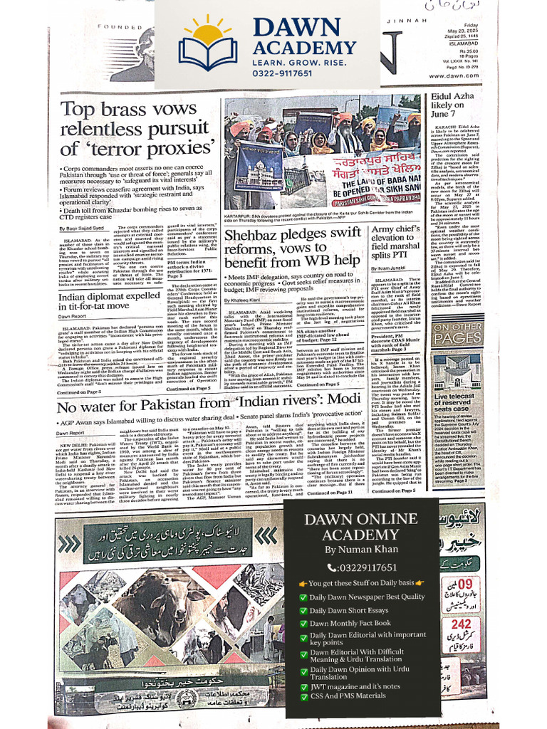 Dawn Newspaper 17651 | PDF