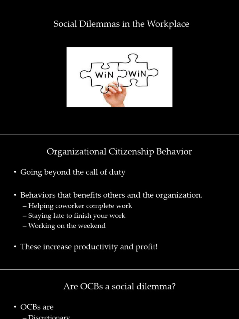 Social Dilemmas in The Workplace - 2025 | PDF | Cooperation | Popular ...