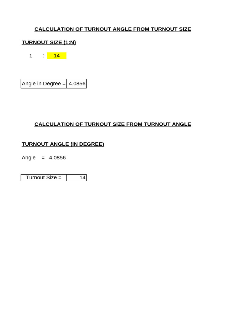 Turnout Angle | PDF
