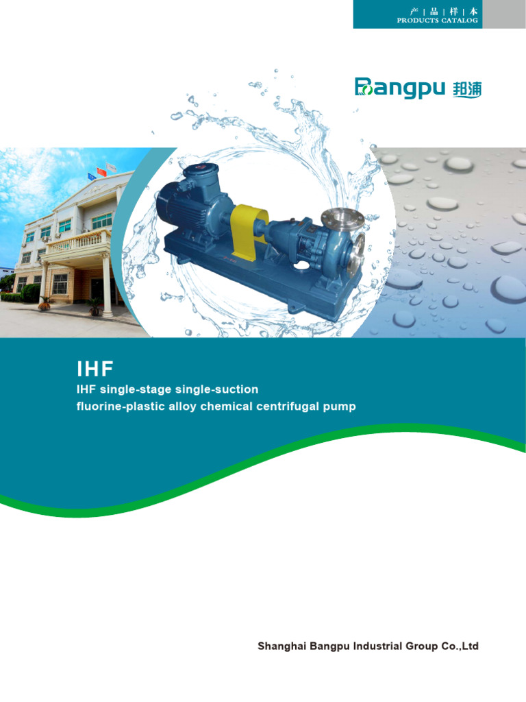 IHF Fluorine Alloy Centrifugal Pumps | PDF | Pump | Dynamics (Mechanics)
