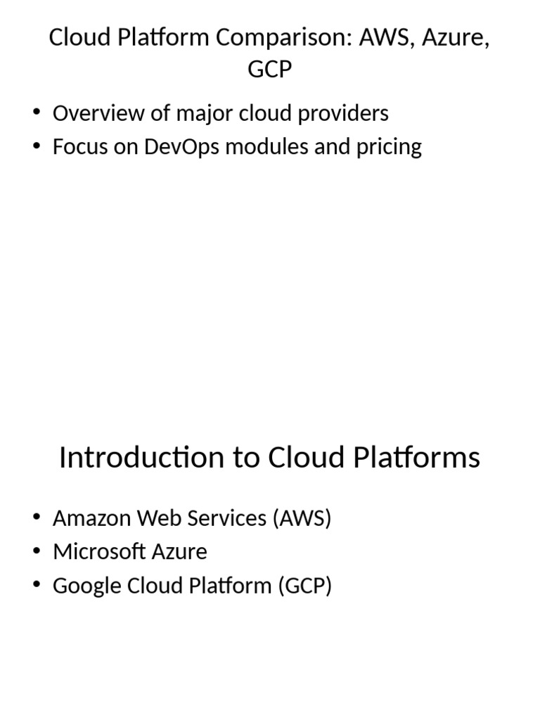 Cloud Platform Comparison for DevOps | PDF