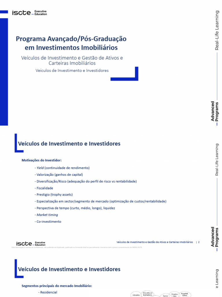 Cap 1 INDEG PA Inv Imob Veic Invest Prog A1 Veic e Invest | PDF ...