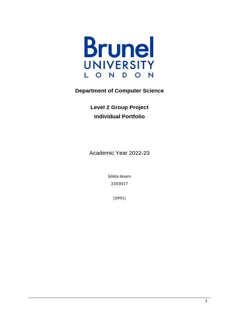 CS2001 Individual Portfolio Template 22-23 | PDF | Sustainability | Scrum (Software Development)