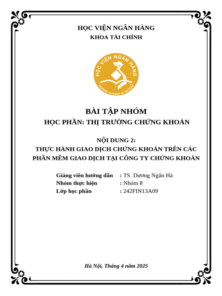 BTL Số 2 Nhóm 8 | PDF