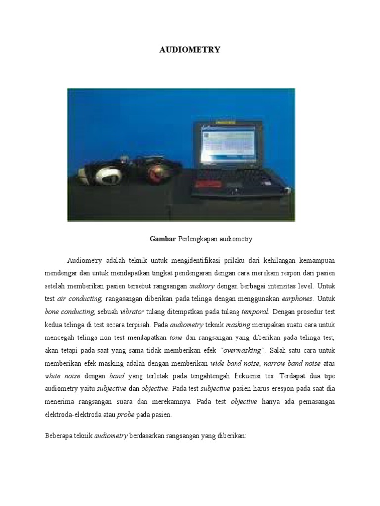 Panduan Lengkap Audiometri dan Tes Pendengaran | PDF