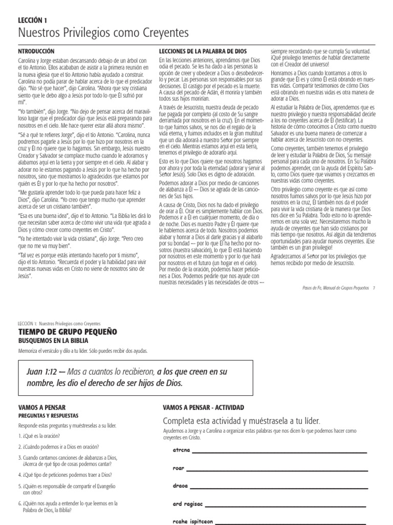 leccion1 | PDF | Cristo (título) | Oración