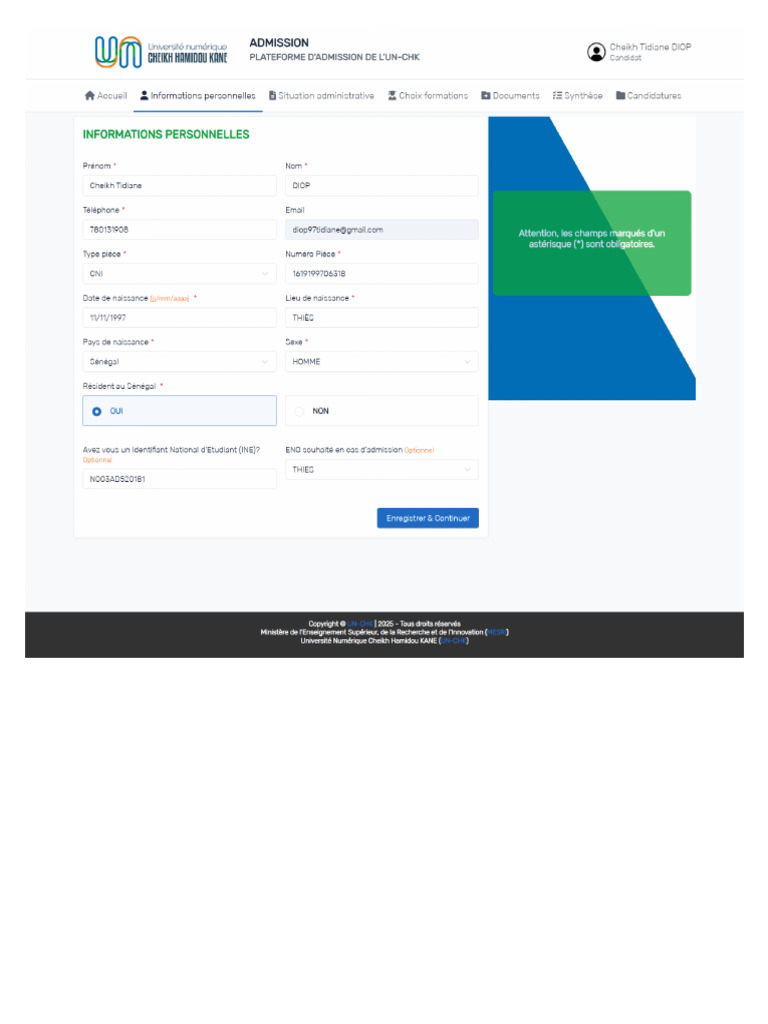 Screencapture Admission Unchk SN Formation Initiale Candidats Edit 2025 ...