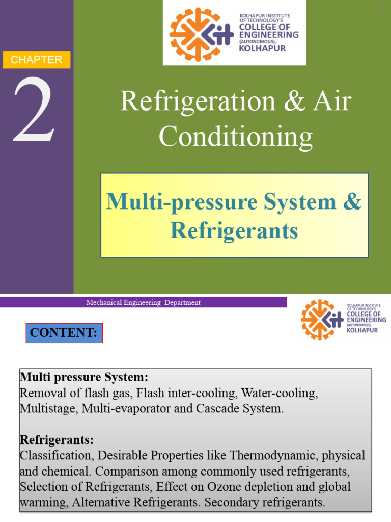 03 - Multi-Pressure System & Refrigerants | PDF | Air Conditioning | Refrigeration