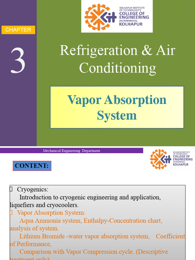 04 - Vapor Absorption System | PDF | Refrigeration | Mixture