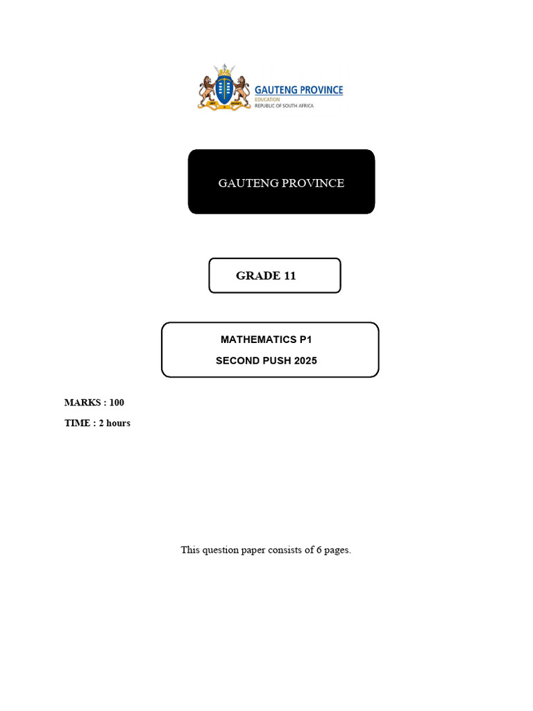 Grade 11 Mathematics P1 November 2025 | PDF | Square Root | Algebra