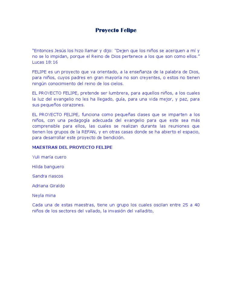 Proyecto Felipe | PDF