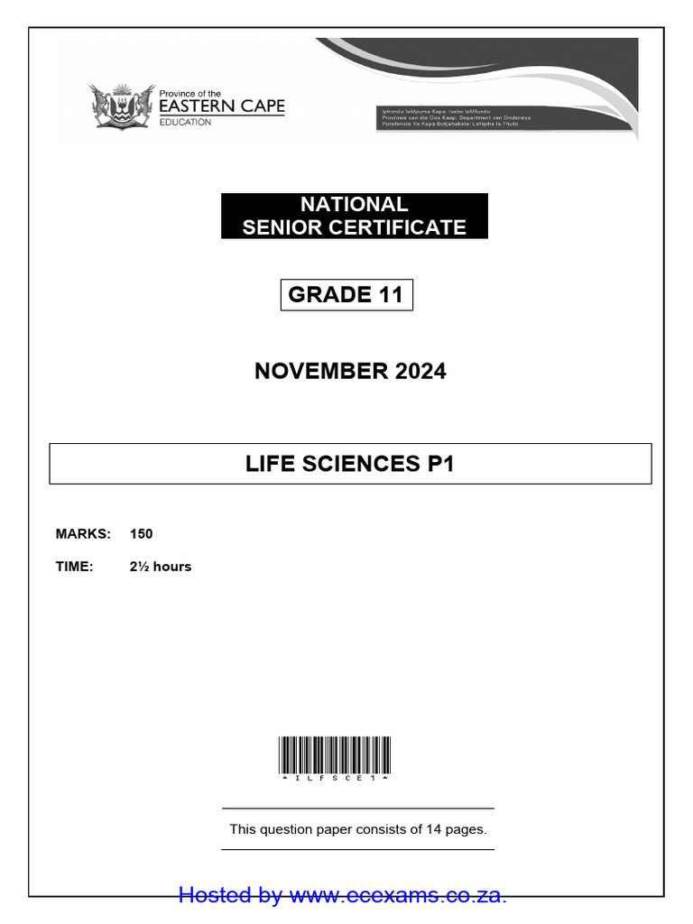 Life Sciences p1 Gr11 Nov2024 | PDF