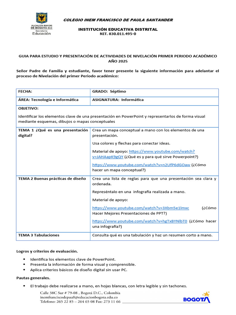 Nivelacion Septimo | PDF | Infografia | Informática