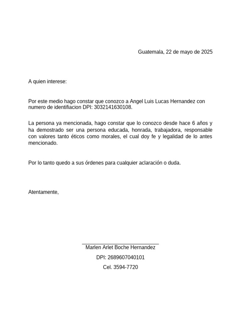 Carta de Recomendacion Ingrid - Docxd | PDF