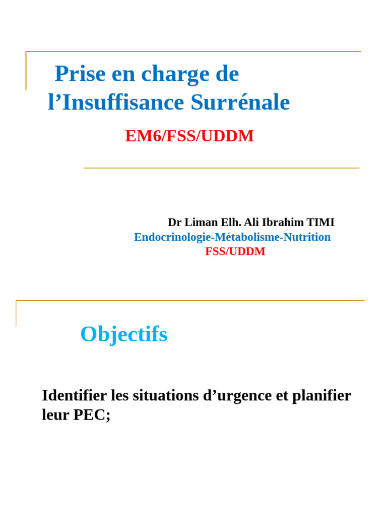 EM6 PEC Insuffisance Surrénalienne | PDF | Maladies et troubles humains ...