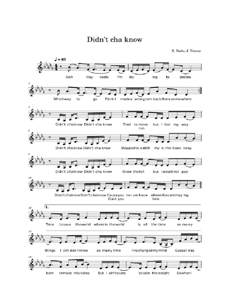 3 - Didnt Cha Know | PDF