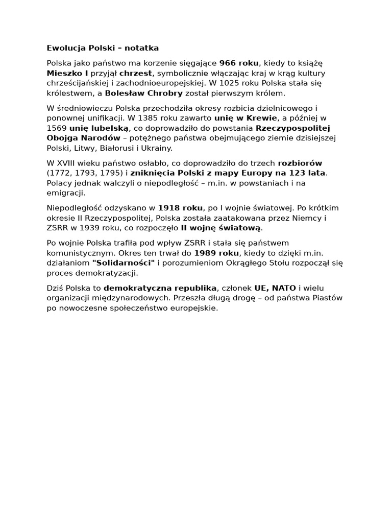 Ewolucja Polski | PDF