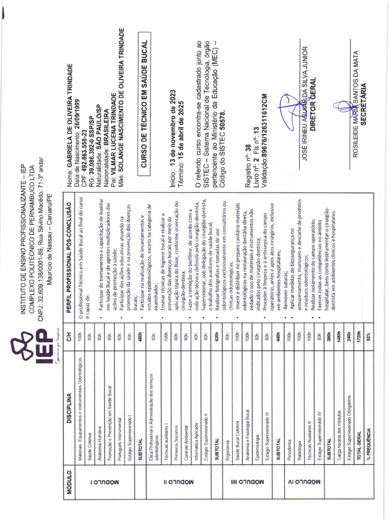 Gabriela de Oliveira Trindade - TSB | PDF