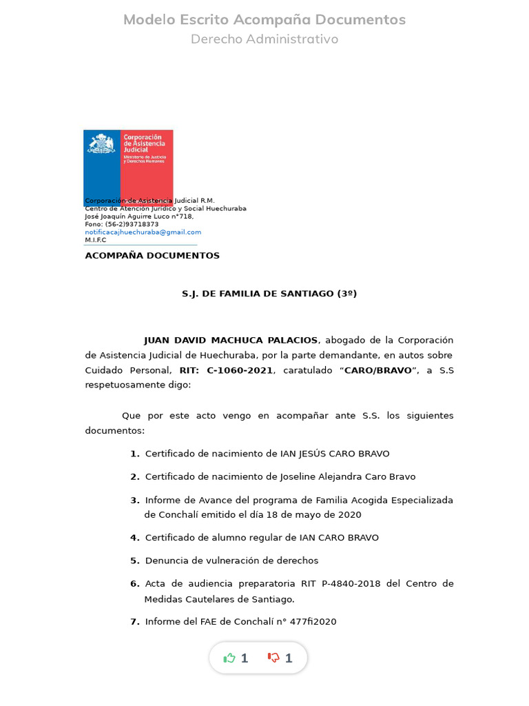 Modelo Escrito Acompaa Documentos - Compress | PDF