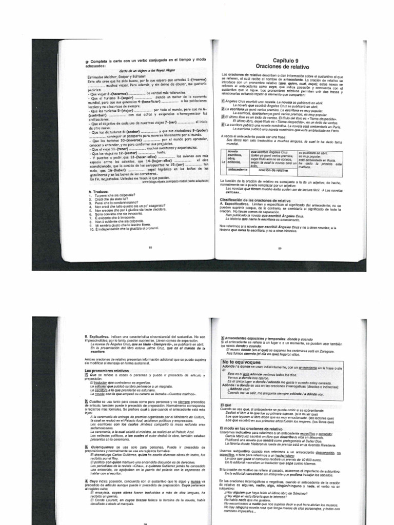 Oraciones de Relativo | PDF