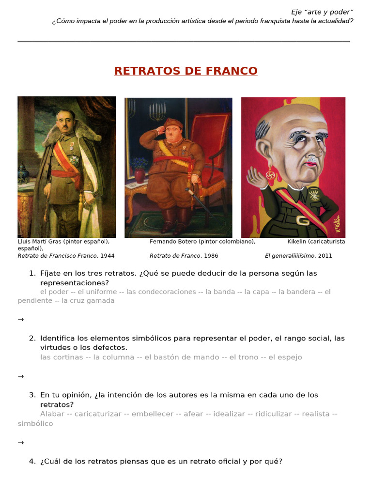 Retratos de Franco: Arte y Poder | PDF | España franquista | Francisco ...