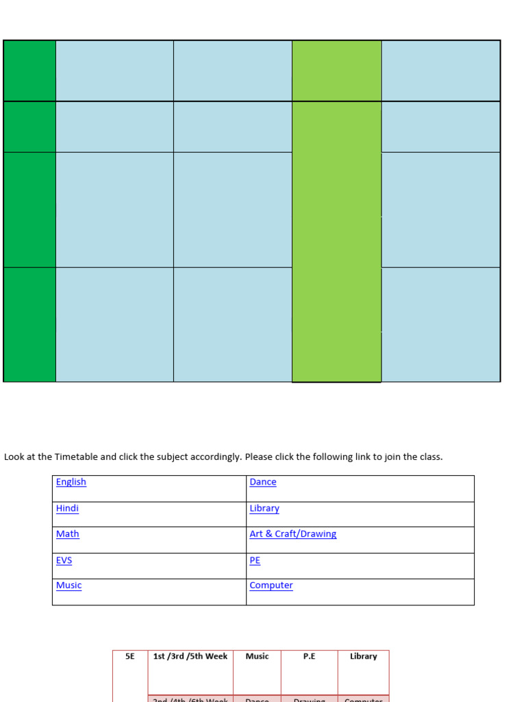 Class 5E TT 4th Aug Revised | PDF