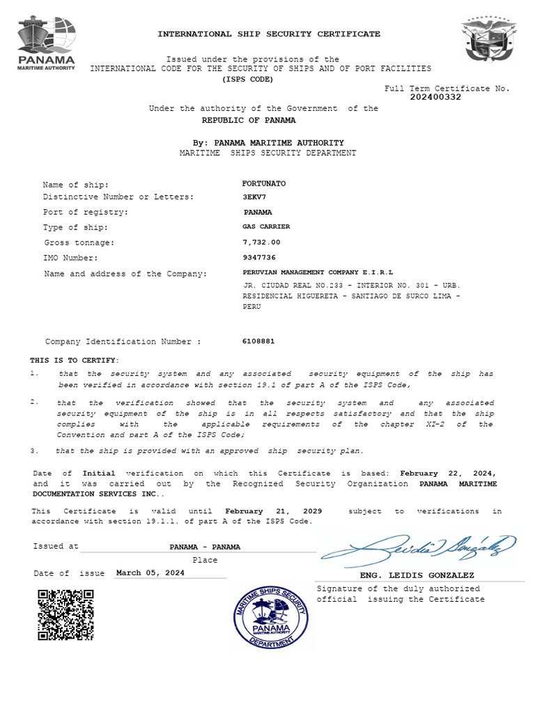 FORTUNATO - ISSC - FTC (1) 2024 - Unlocked | PDF | Water Transport | Shipping