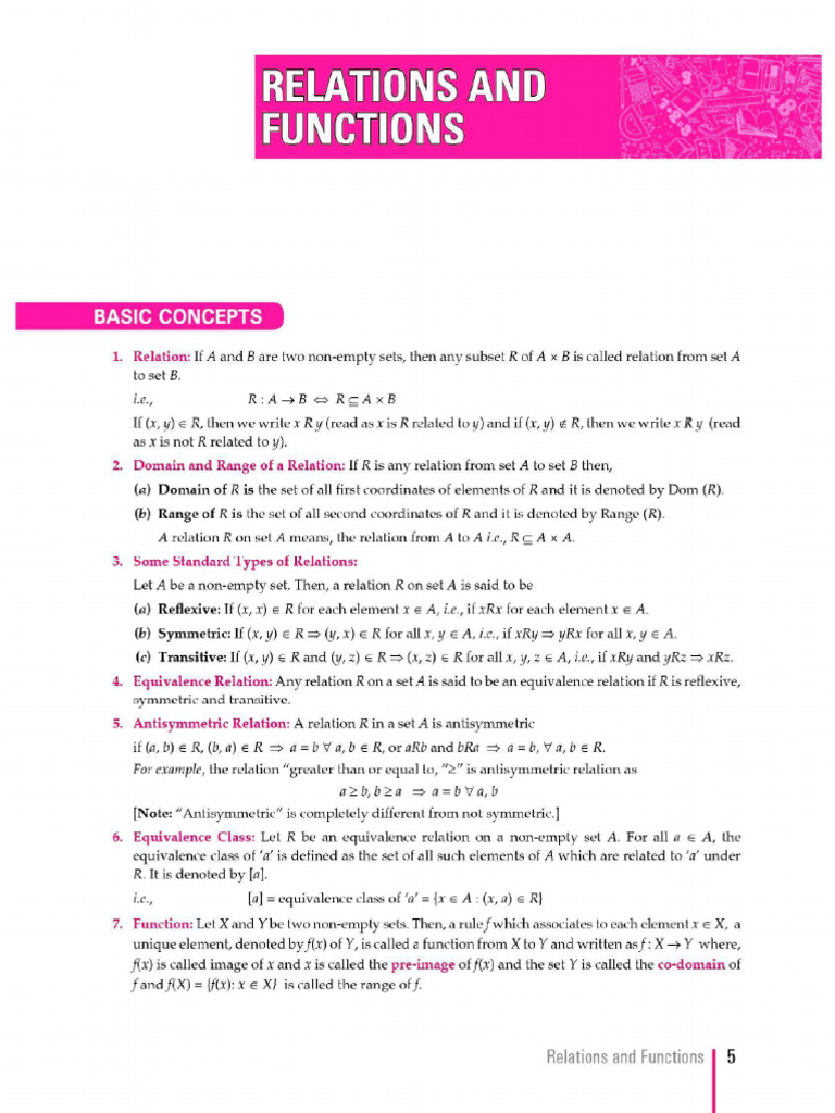 Relations and functions | PDF
