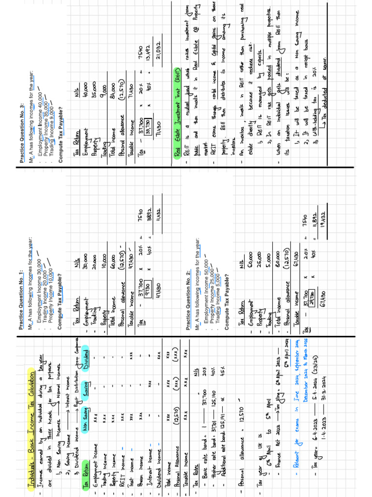 Basic Income Tax Computation - PDF 1 | PDF