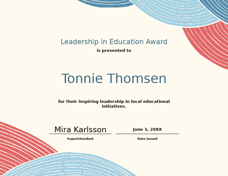 Leadership in Education Award Certificate | PDF