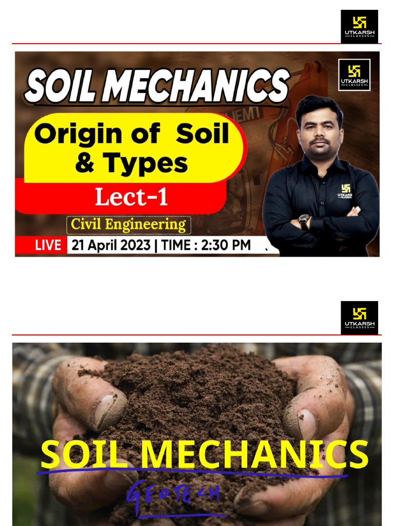 1 Origin of Soil & Types Soil Mechanics #1 Civil Engineering For All | PDF