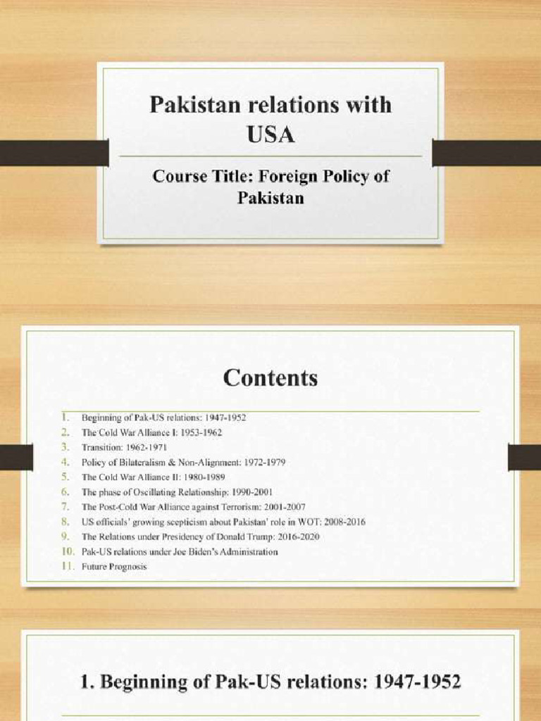 Pak Us Relations | PDF