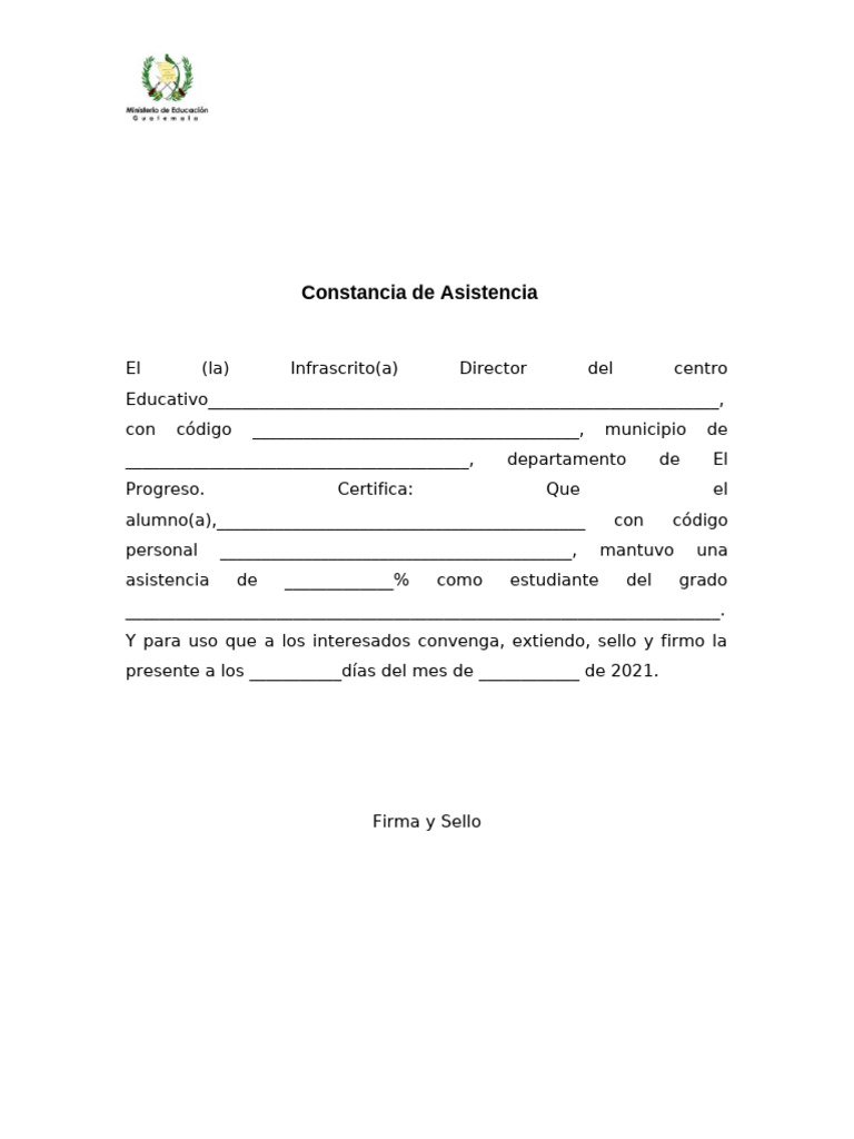 Carta de Asistencia | PDF