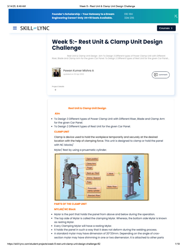 Week 5 - V1 - Rest Unit & Clamp Unit Design Challenge | PDF ...