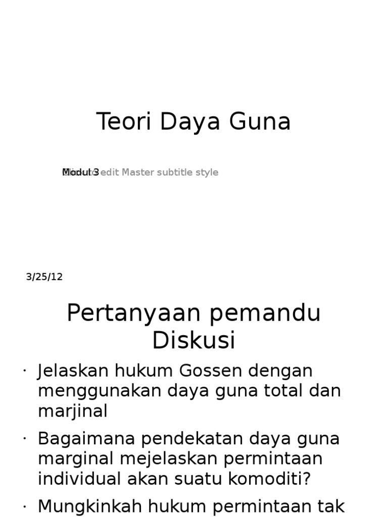 Teori Daya Guna | PDF | Bisnis