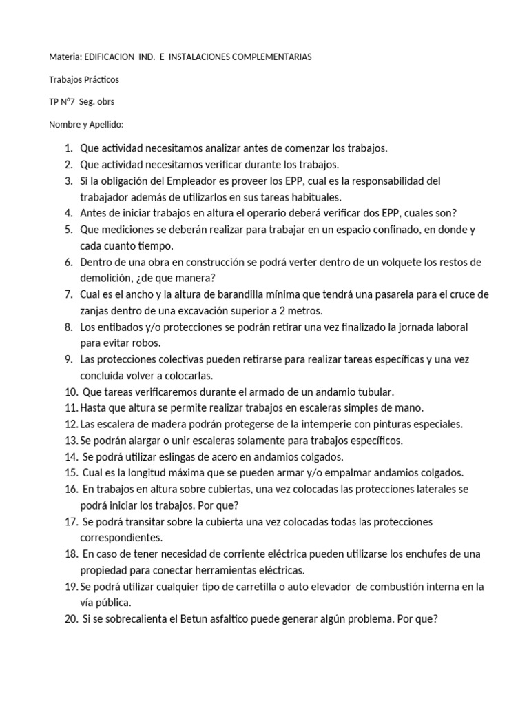 Cuest 7EDIF Seg en Obras | PDF