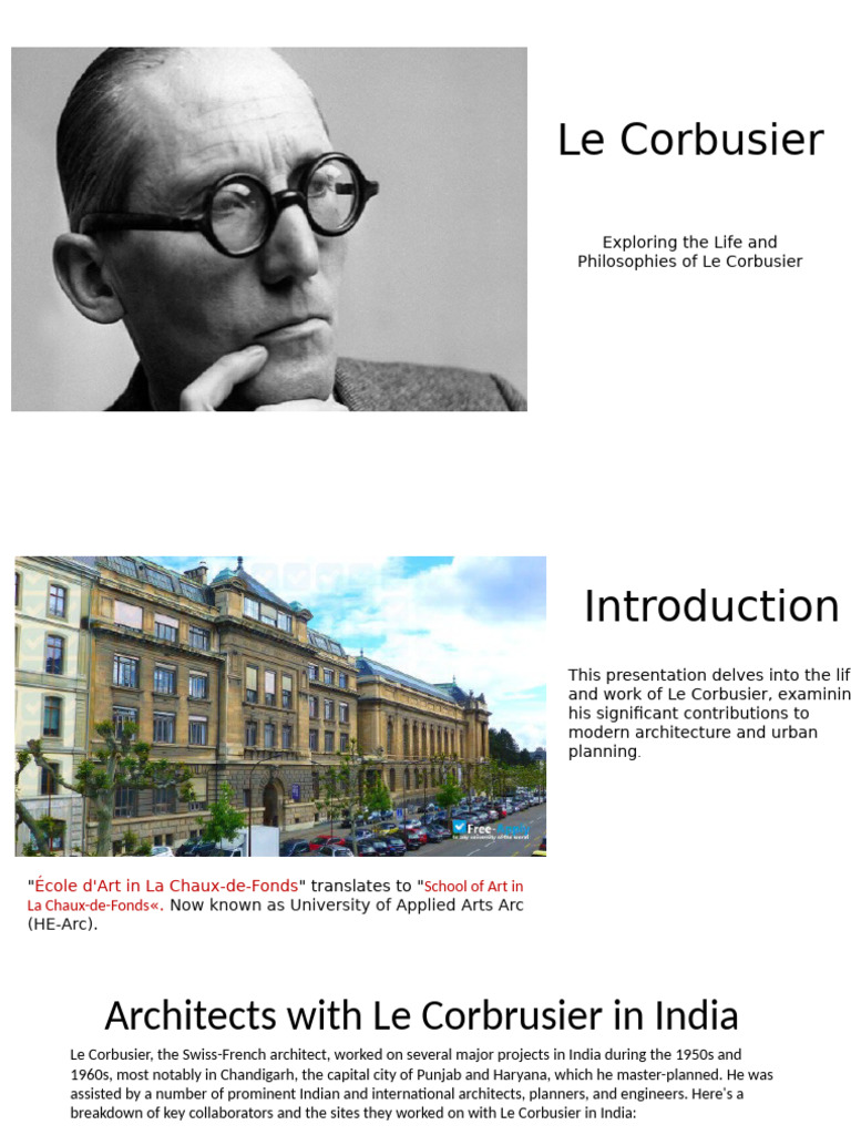 Le Corbuiser, PPT by - Utkarsh Kumar Prasad | PDF | Architectural ...