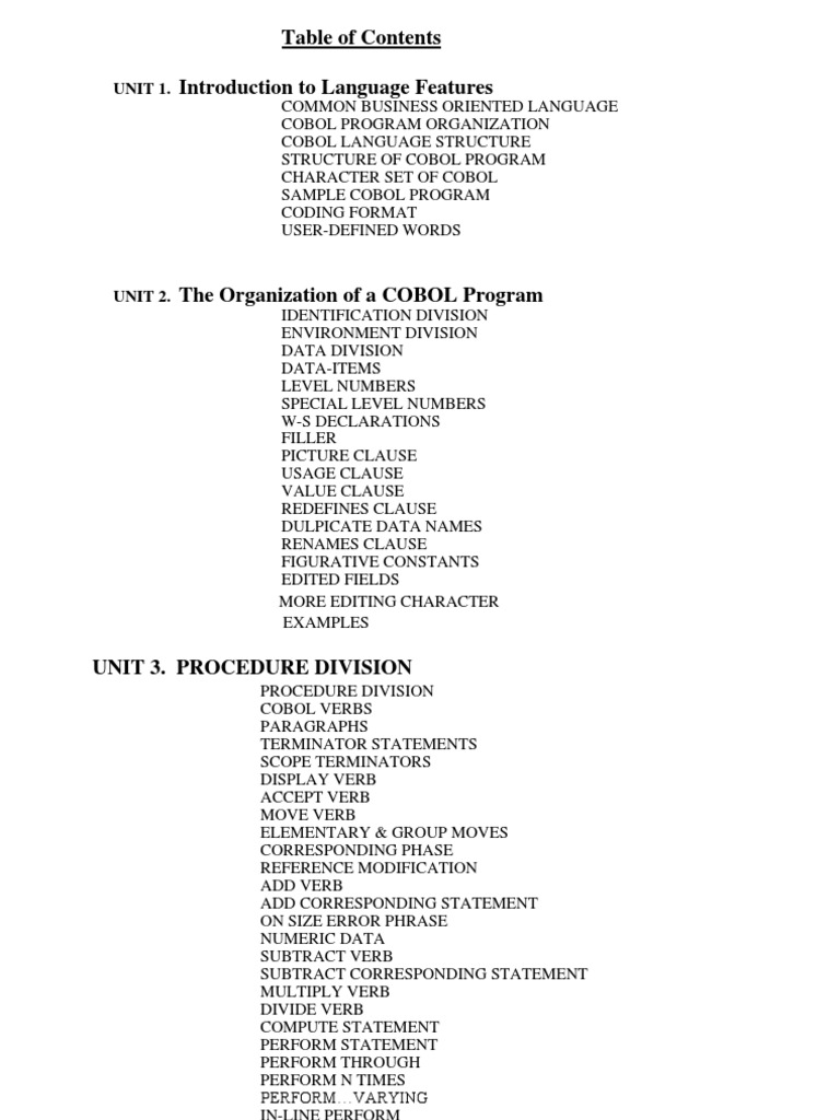 COBOL | PDF | String (Computer Science) | Notation