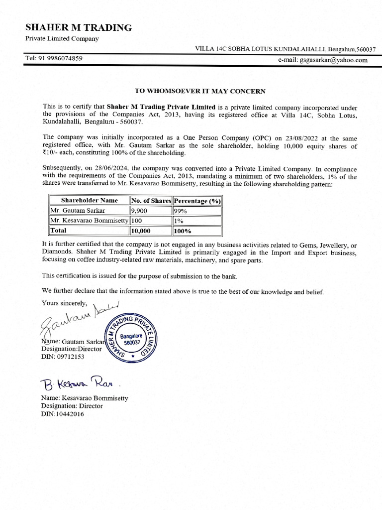 Certification Signed | PDF