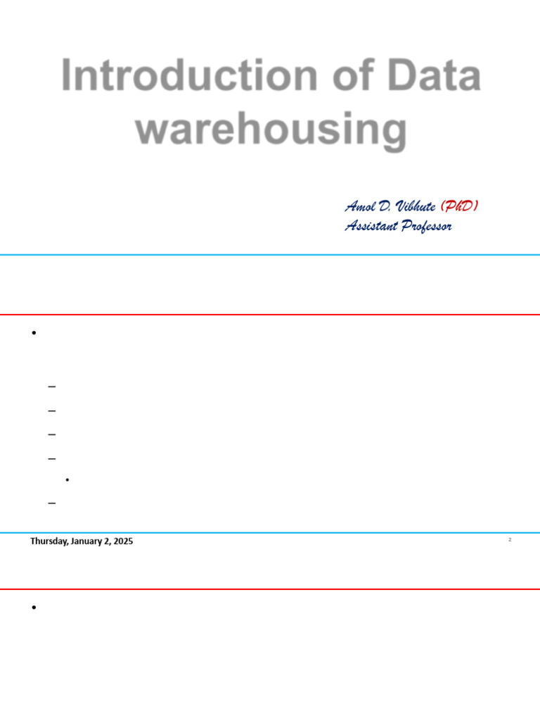 Chapter - 1 - Introduction - To - Data Warehousing | PDF | Data Warehouse | Databases