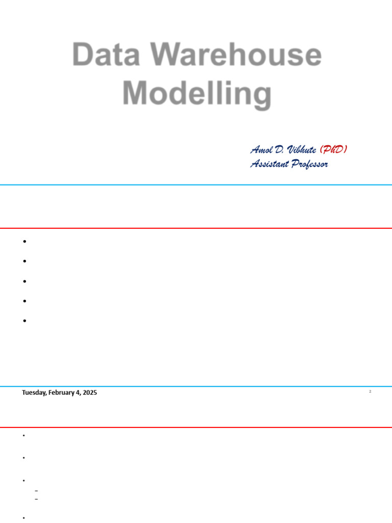 Chapter - 2 - Data Warehouse Modelling | PDF | Data Warehouse | Data Model