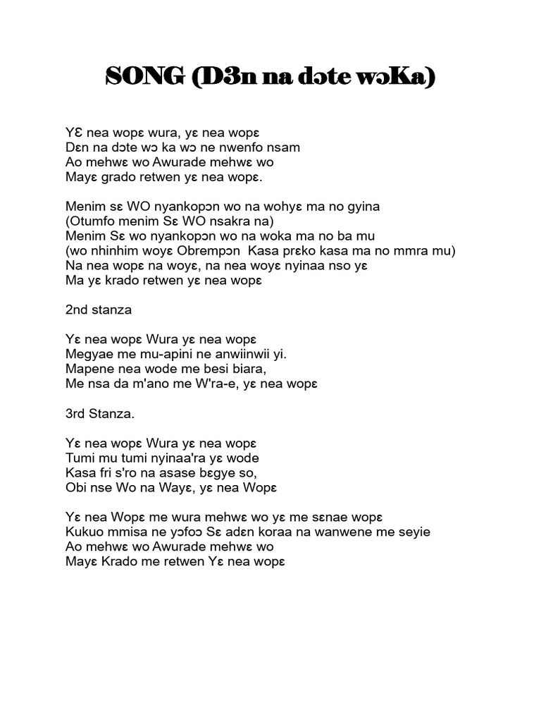 SONG (D3n Na D Tew Ka) | PDF