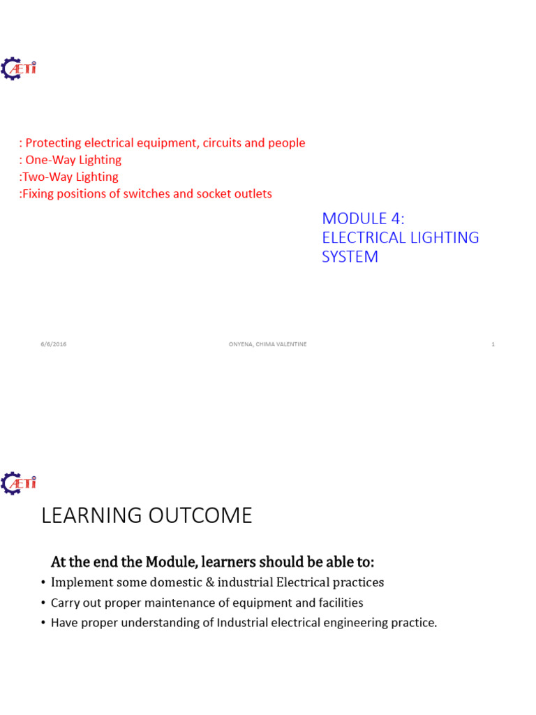 MODULE 4 - ELECTRICAL LIGHTING SYSTEMS [Compatibility Mode] | PDF