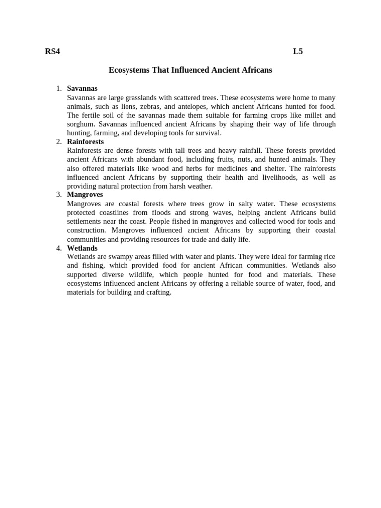 Ancient African Ecosystems Explained | PDF