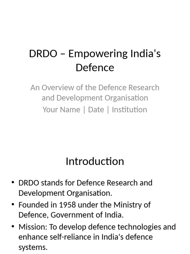 DRDO Presentation | PDF