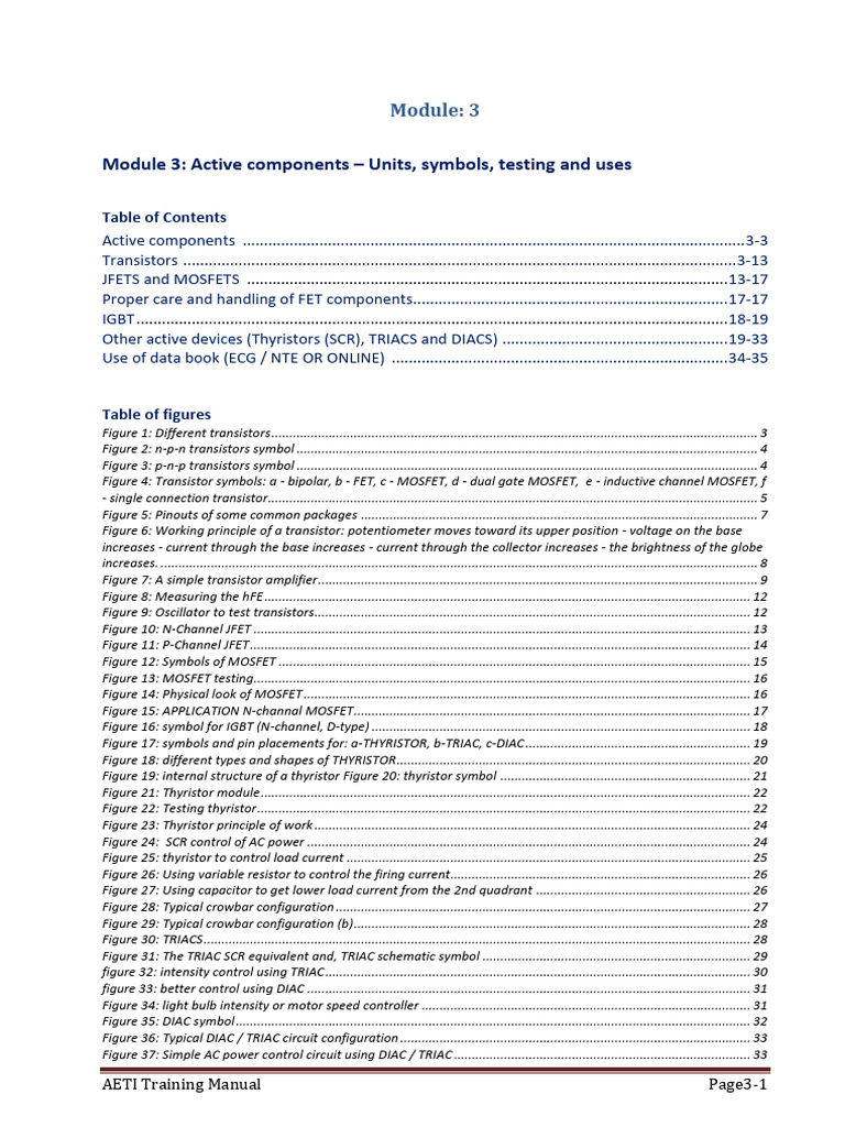 Module 03 - Active Components | PDF | Field Effect Transistor | Mosfet