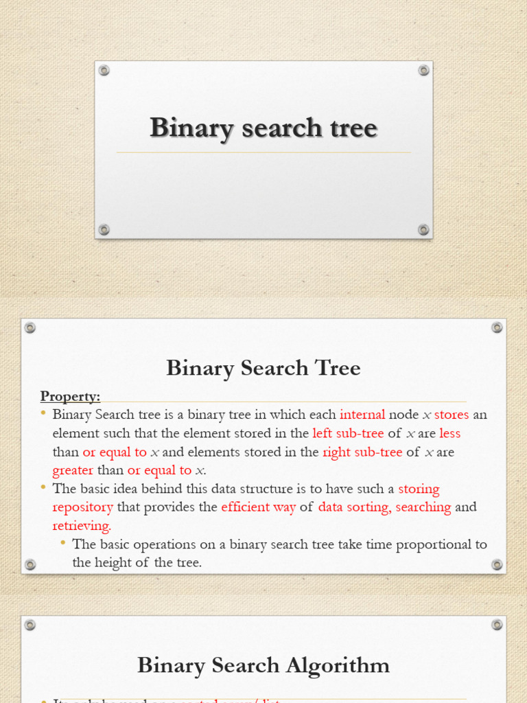 Lecture 5 Binary Search Tree Pdf Algorithms Algorithms And Data Structures