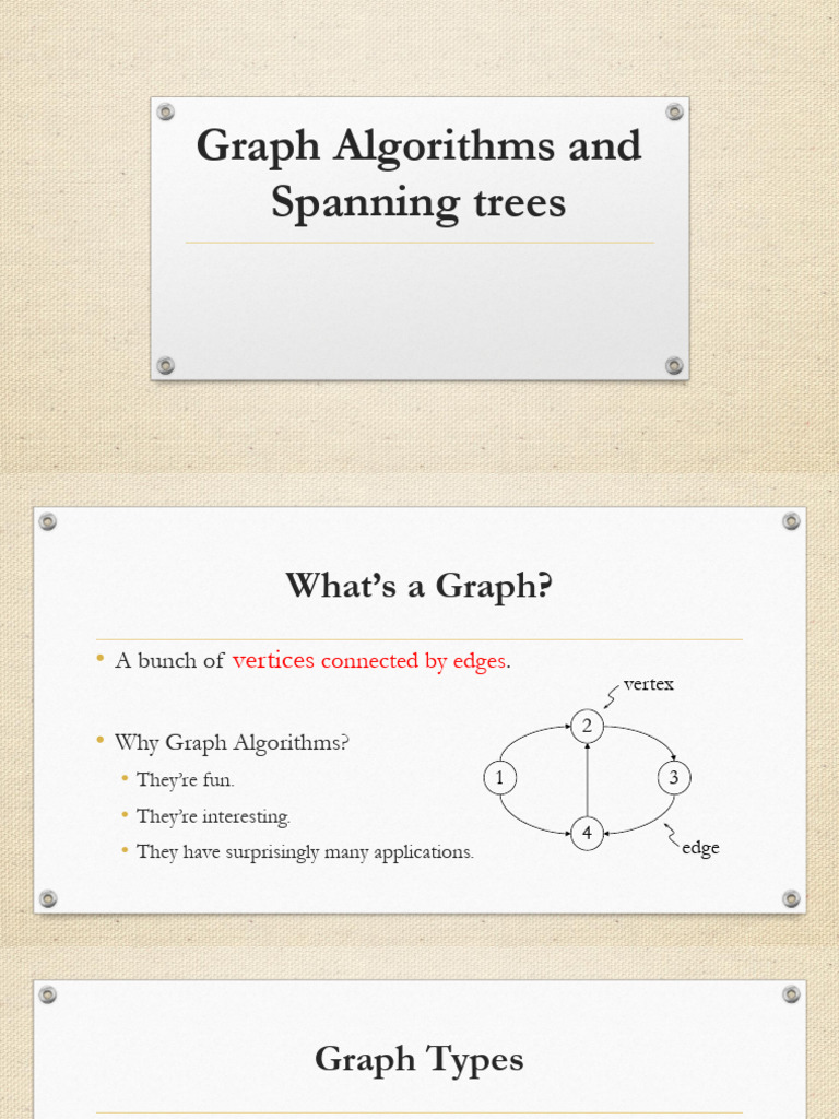 Lecture 9 Graph Algorithms And Spanning Trees Pdf Vertex Graph 